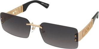 Moschino unisex, Accessoires, Jaune, Taille: 61 MM Lunettes de soleil rondes oeil de chat