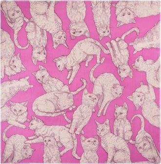 Codello PRINTED SQUARE POLYACRYL CATS 52T0044 in Pink Tuch