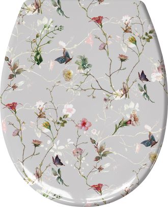 Kleine Wolke WC-Sitz Flores mit Absenkautomatik, Farbe: Multicolor, Material: Duroplast, Größe: 37x 45 cm, 1860148075, Länge 37 cm, Breite 45 cm, Höhe 5 cm