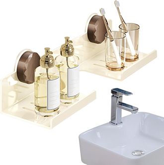 Generico &uuml;ber dem Wasserhahn, Wandregale f&uuml;r Badezimmer, Organizer aus Kohlenstoffstahl, platzsparend, f&uuml;r Bad und K&uuml;che in kleinen R&auml;umen