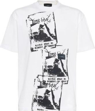 John Richmond Homme, Tops, Blanc, Taille: XL T-shirt avec impression graphique