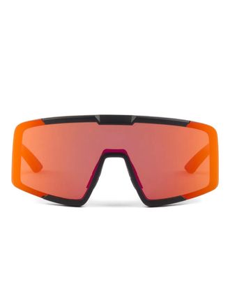 Prada Sonnenbrille mit Shield-Gestell - Orange