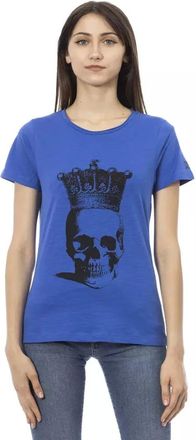 Trussardi Femme, Tops, Bleu, Taille: 44 FR Action Cotton T-Shirt