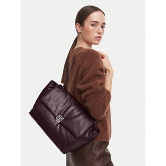 Calvin Klein Handtasche Calvin Klein Emblem Hw Padded Satchel LV04F3615G Dunkelrot