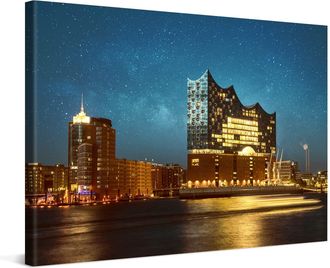 Picanova Premium Leinwanddruck - Leinwandbild Hamburg Hamburger Elbphilharmonie 120x80cm - Kunstdruck Auf 2cm Holz-Keilrahmen Für Schlaf- Und Wohnzimmer - Koll