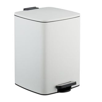 Relaxdays Poubelle de Cuisine, 20 litres, Design Moderne, Seau int&eacute;rieur Amovible, p&eacute;dale antid&eacute;rapante, Blanche