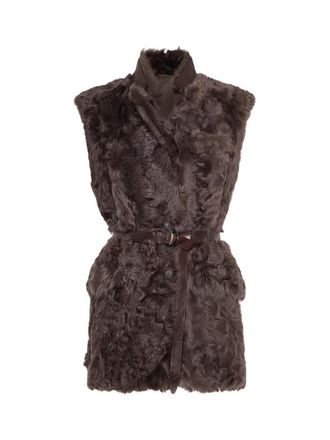 Brunello Cucinelli Shearling Vest - Brown