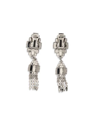 Alessandra Rich Womens Silver-Colored Crystal Drop Earrings Cry Silver Metal Metallic Metallised