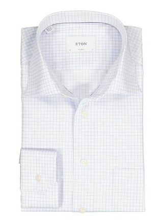 Eton Herren Hemd blau,wei&szlig; kariert