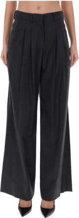 Pantaloni Torino Femme, Pantalons, Gris, Taille: 40 FR Pantalon Large Pliss&eacute; Taille Haute