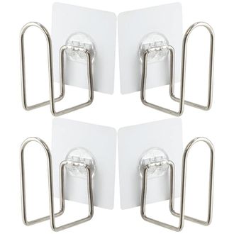 Hemoton 4 St&uuml;ck Edelstahl Topf Deckel K&uuml;che Schneidebrett Regal Topf- Und Pfannendeckel-Organizer Wandhalter F&uuml;r Pfannendeckel Wanddeckelhalter An Der T&uuml;r Ros