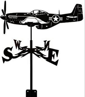 Generic Wetterfahne Aus Schwarzem Metall, Windrichtungsanzeiger f&uuml;R Schuppen, Garten, Terrasse, Dekoration, Windrichtungsanzeiger f&uuml;R Den Au&szlig;Enbereich(A1)