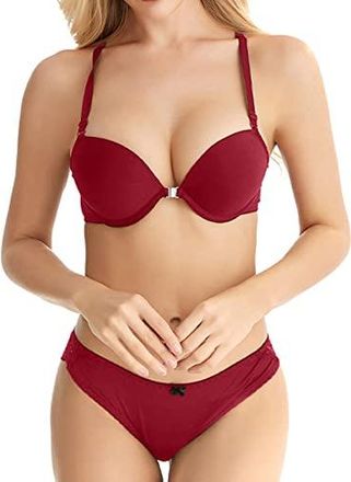 Generic Ensemble de sous-v&ecirc;tements amovibles pour homme avec double bretelles, v&ecirc;tements pour homme, rouge, XL