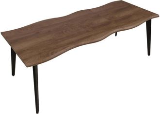 Hhg Esszimmertisch HHG-235, Ausziehtisch Esstisch, Eisen MDF ausziehbar 160-220cm helle Eiche-Optik
