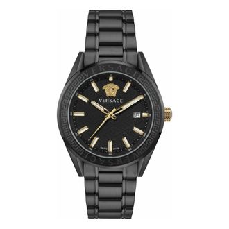 Versace Homme, Accessoires, Noir, Taille: ONE Size V-Code Quarz 42 mm