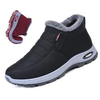 Generic Chaussures orthop&eacute;diques en coton &eacute;pais pour femme - Chaudes et antid&eacute;rapantes - Confortables - Fourrure thermique et douce, Noir, 38.5 EU