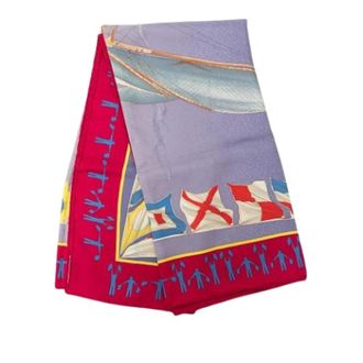 Herm&egrave;s &Eacute;charpe En Course Pre-owned - Femme - Pre-owned - Violet - Taille: ONE Size