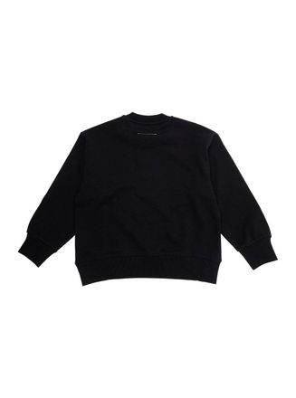 Maison Margiela Boys Kids Crewneck Sweatshirt Black Cotton Hoods & Sweatshirts
