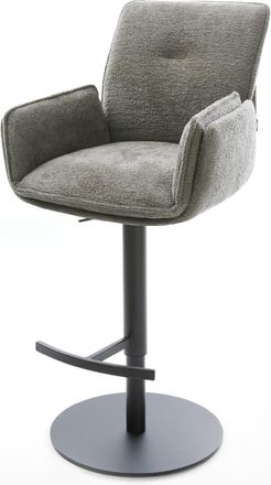 DELIFE Barstuhl Nela-Flex Boucl&eacute; Soft Schlamm Drehfu&szlig; h&ouml;henverstellbar Metall Schwarz, Barst&uuml;hle