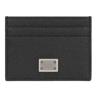 Dolce & Gabbana Homme, Accessoires, Noir, Taille: ONE Size Porte-cartes en Cuir Classique