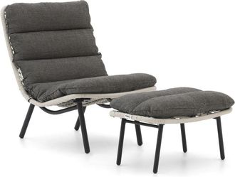 Forza Furniture Forza Marradi Gartensessel mit Gartenhocker