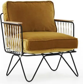 Honor&eacute; Fauteuil Croisette noir epoxy, velours Honor&eacute;