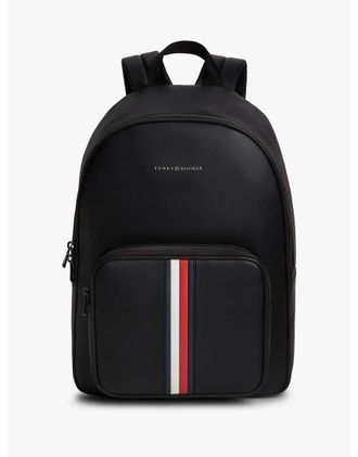 Tommy Hilfiger Abgerundeter Rucksack in Schwarz mit markentypischem Logoband