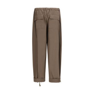 sacai Mens Brown Cotton Casual Pants