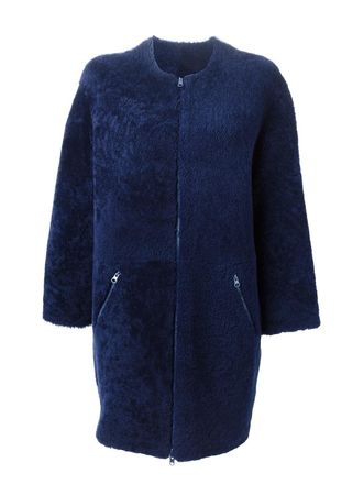 SPRUNG FRERES veste zippée en fourrure dagneau - Bleu