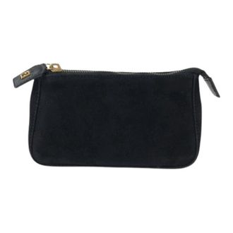 Fendi Pre-owned Nubuck Black Gold Pouch - - Pre-owned - Damen - Schwarzk - ONE SIZE