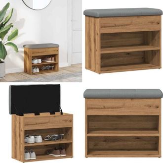 vidaXL Schuhbank Artisan-Eiche 62x32x50 cm Holzwerkstoff - Vidaxl