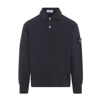 Stone Island Langarm Poloshirt - - Sweatshirts & Hoodies - Herren - Blau - M