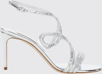 Casadei Sandale Julia Josephine en cuir verni lamin&eacute; avec strass
