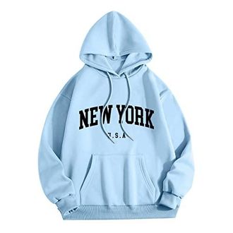 Generic New York Usa - Sweat &agrave; capuche Y2K pour homme avec cordon de serrage et inscription &laquo; Y2K &raquo; - Tenue mignonne gothique graphique &agrave; manches longues - V&ecirc;