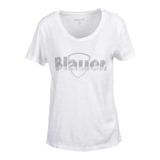 Blauer T-shirt col rond - Femme - Tops - Blanc - Taille: 40 FR