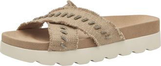 Tamaris Pantolette Damen Vegan Flach beige,EU 39
