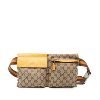 Gucci unisex, Pre-owned, Beige, Taille: ONE Size Sac banane en toile Pre-owned