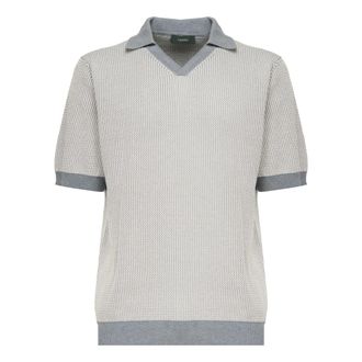 Zanone Graue Baumwoll-T-Shirts und Polos - - Knitwear - Herren - Grau - 2XL