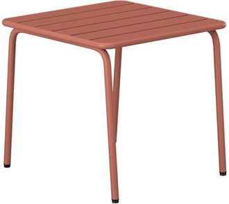 Vente-Unique Table dappoint de jardin en m&eacute;tal carr&eacute;e - Terracotta - MIRMANDE de MYLIA