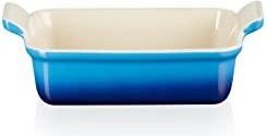 LE CREUSET Le Creuset Rechteckige Auflaufform Tradition aus Steinzeug, 19 cm, 1.1 Liter, Azure, 71102192200001