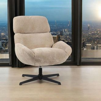 Pier Import Pier Import - Fauteuil de salon rotatif tissu côtelé camel iena