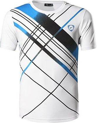 Jeansian Homme De Sport Outdoor Short Sleeved Mens Tee Tops T-Shirt LSL133_White_XL(XXL)