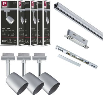 Paulmann 5245 URail Schienenspot Cover Starterset GU10 max. 10W dimmbar 230V Chrom matt, Chrom