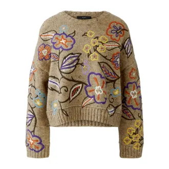 Oui Damen, Strickwaren, Braun, XLGr&ouml;&szlig;e