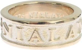 Nialaya Homme, Accessoires, Gris, Taille: 58 MM Bague Logo en Argent Sterling