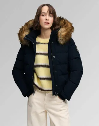 Superdry Everest bomber &agrave; capuche en bleu marine eclipse