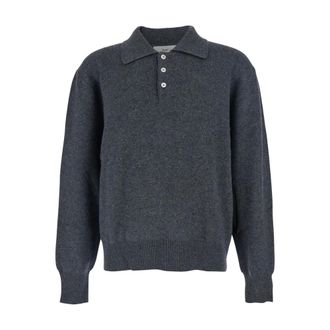 Dunst Homme, Pulls, Gris, Taille: L Pull avec Col Polo et D&eacute;tails C&ocirc;tel&eacute;s