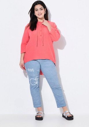 Angel Of Style Longbluse Bluse A-Linie Musselin Kapuze