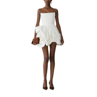 Carolina Herrera Femme, Robes, Blanc, Taille: 34 FR Pleated Mini Dress