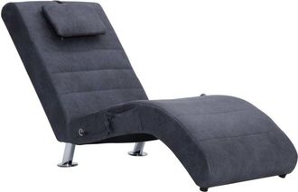vidaXL Vidaxl - Massage Chaiselongue mit Kissen Grau Wildleder-Optik